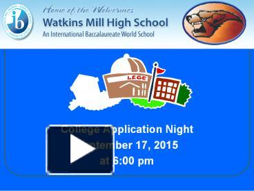 PPT – College Application Night PowerPoint presentation | free to view ...