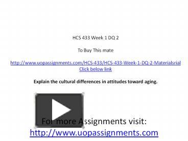 PPT – HCS 433 Week 1 DQ 2 PowerPoint presentation | free to download ...