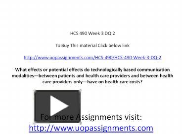 PPT – HCS 490 Week 3 DQ 2 PowerPoint presentation | free to download ...