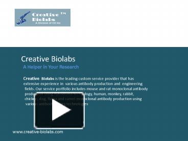 Creative Biolabs presentation | free to download