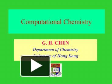 Computational Chemistry presentation | free to view