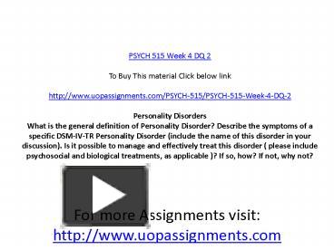 PPT – PSYCH 515 Week 4 DQ 2 PowerPoint presentation | free to download ...