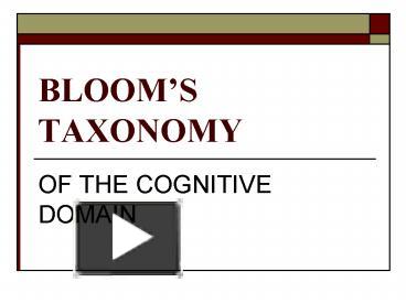 PPT – BLOOM PowerPoint presentation | free to download - id: 7c8d64-YmE1N