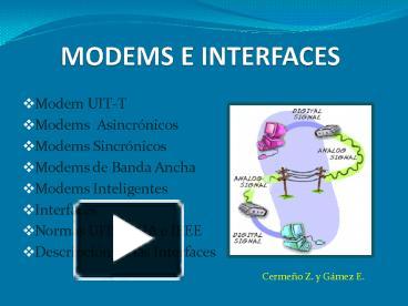 PPT – MODEMS E INTERFACES PowerPoint presentation | free to download ...