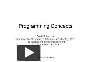 PPT – Programming Concepts PowerPoint presentation | free to view - id ...
