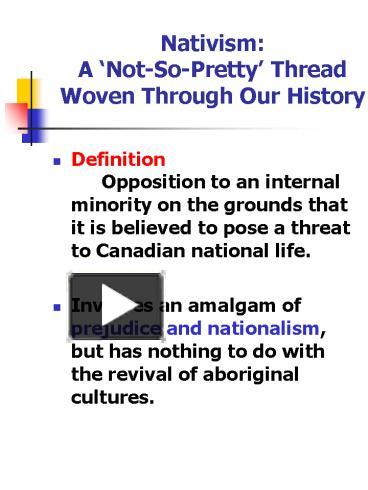 Nativism: A presentation | free to download