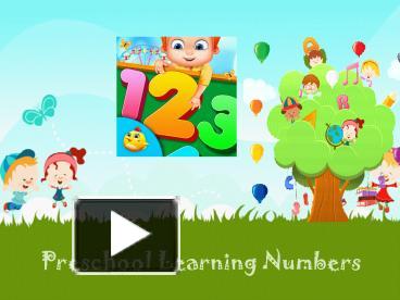 Preschool Learning Numbers presentation | free to download
