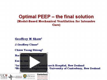 Optimal PEEP presentation | free to view