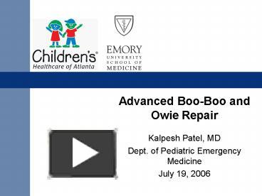 PPT – Advanced Boo-Boo and Owie Repair PowerPoint presentation | free ...