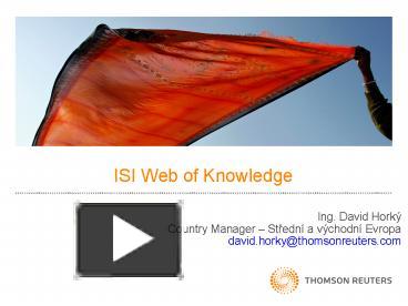 PPT – ISI Web of Knowledge PowerPoint presentation | free to view - id ...