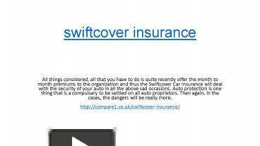 swiftcover insurance presentation | free to download