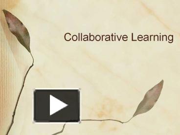 Collaborative Learning presentation | free to download