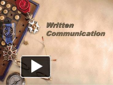 Written Communication presentation | free to download