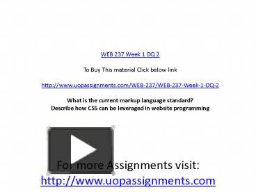 PPT – WEB 237 Week 1 DQ 2 PowerPoint presentation | free to download ...