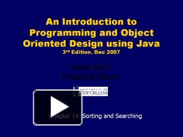 PPT – Chapter 14: Sorting and Searching PowerPoint presentation | free ...