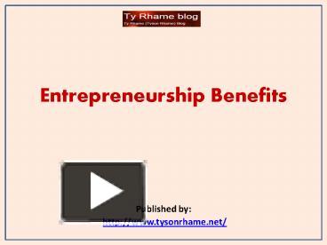 PPT – Entrepreneurship PowerPoint presentation | free to download - id ...