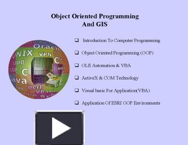 PPT – Object Oriented Programming And GIS PowerPoint presentation ...