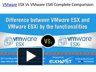 PPT – VMware ESX Vs VMware ESXi Complete Comparision PowerPoint ...