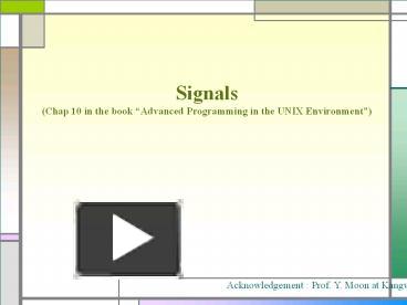 PPT – Signals (Chap 10 in the book PowerPoint presentation | free to ...