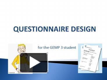 PPT – QUESTIONNAIRE DESIGN PowerPoint presentation | free to view - id ...