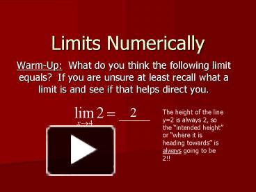 PPT – Limits Numerically PowerPoint presentation | free to download ...