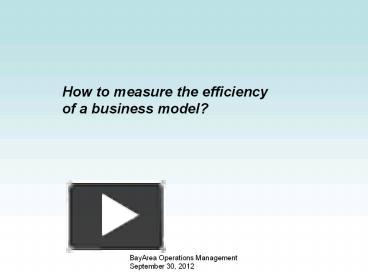 PPT – How to measure the efficiency PowerPoint presentation | free to ...