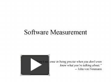 Software Measurement presentation | free to view