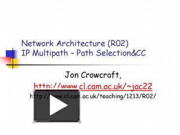 PPT – Network Architecture (R02) IP Multipath PowerPoint presentation ...