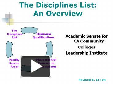 PPT – The Disciplines List: An Overview PowerPoint presentation | free ...