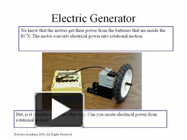 Electric Generator presentation | free to download