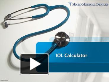 IOL Calculator presentation | free to download