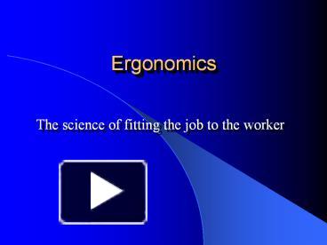 Ergonomics presentation | free to download