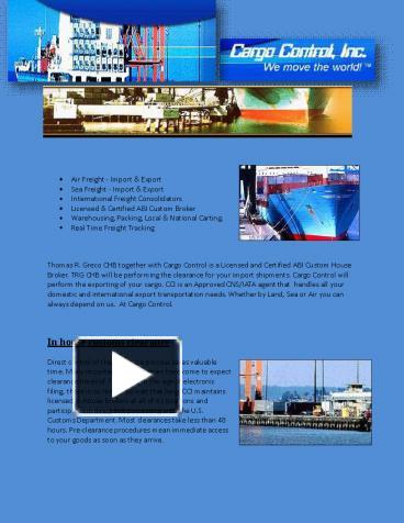 Freight forwarding presentation | free to download