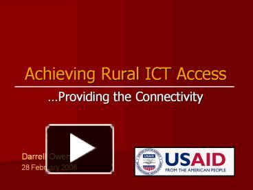 PPT – Achieving Rural ICT Access PowerPoint presentation | free to view ...