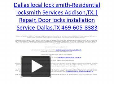 PPT – 24 Hour Automotive Locksmiths-Irving,TX|Car Lock key Replacement ...