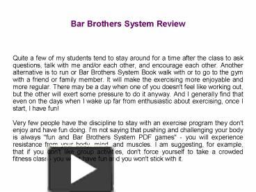 PPT – Bar Brothers System Review PowerPoint presentation | free to ...
