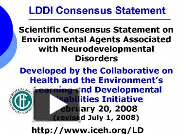 PPT – LDDI Consensus Statement PowerPoint presentation | free to view ...