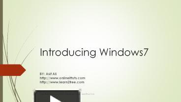 Introduction of Windows 7 presentation | free to download
