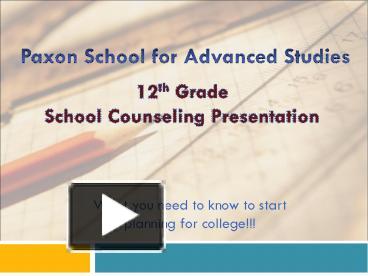 Paxon School for Advanced Studies presentation | free to download