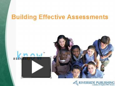 PPT – Building Effective Assessments PowerPoint presentation | free to ...