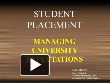 STUDENT PLACEMENT presentation | free to view