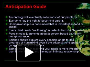 PPT – Anticipation Guide PowerPoint presentation | free to download ...