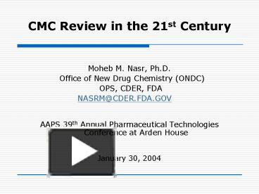 CMC Review in the 21st Century presentation | free to download