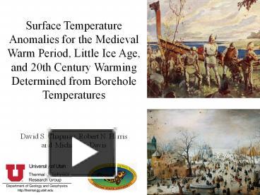 Surface Temperature Anomalies for the Medieval Warm Period, Little Ice ...
