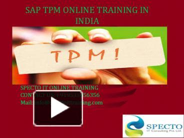 PPT – sap tpm online training in india PowerPoint presentation | free ...
