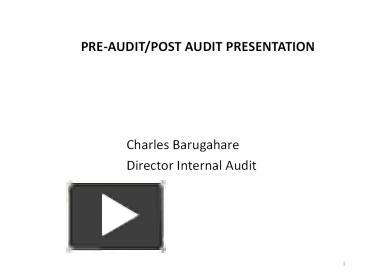 PPT – PRE-AUDIT/POST AUDIT PRESENTATION PowerPoint presentation | free ...