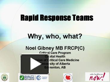 PPT – Rapid Response Teams PowerPoint presentation | free to view - id ...