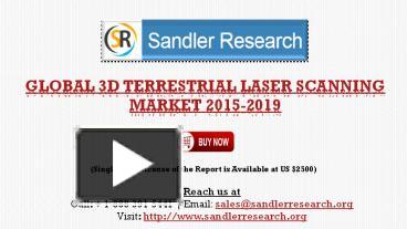PPT – Global 3D Terrestrial Laser Scanning Market 2015 – 2019 ...