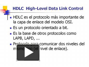HDLC High-Level Data Link Control presentation | free to download