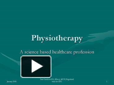 Physiotherapy presentation | free to view